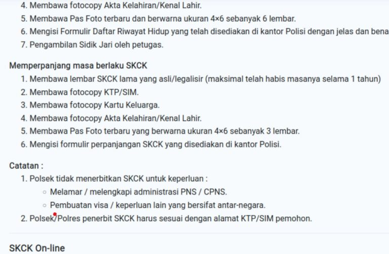 Persyaratan Perpanjang SKCK Dan Cara Membuatnya