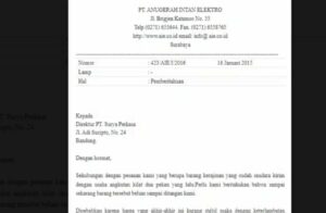 Bentuk Surat Block Style Dan Contoh Strukturnya